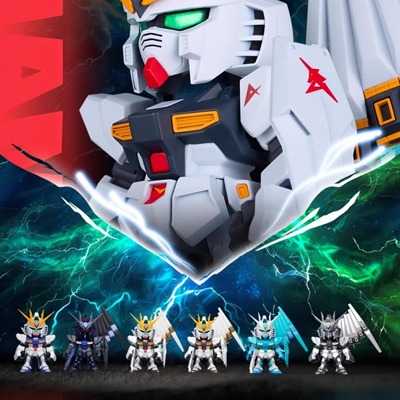 正版万代QMSVmini系列RX-93νGUNDAM牛.高达盲盒机动战士礼物模型