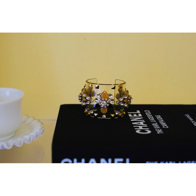 vintage toccata J crew 透明 重磅 花卉 手镯