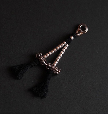 Lam手作 藏元素 925银金刚铃杵 侧挂 卡子 文玩配饰