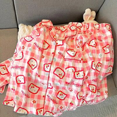 Cute Hello Kitty Home Sleepwear Spring New Long Sleeve Pants