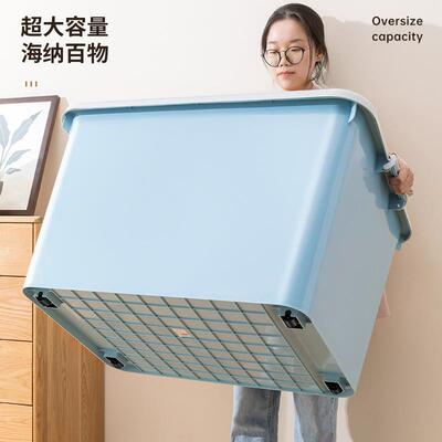 Plastics with coats in thick closets and toys on wheels and