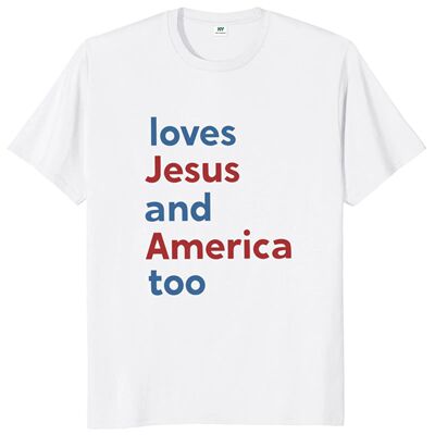 Mens tee-shirt Loves Jesus And America Too T Shirt American