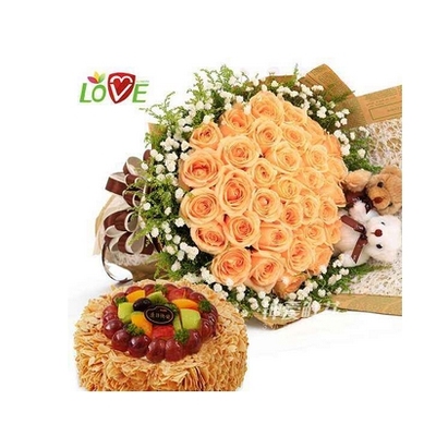 苏州姑苏区胜浦街道苏州工业园区蛋糕店鲜花店配送生日蛋糕玫瑰