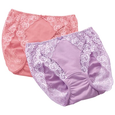 日本代购cecile裤脚不产生勒痕蕾丝边内裤2条组全包臀给你稳定感
