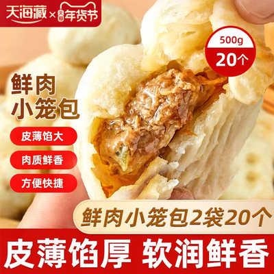 天海藏鲜肉小笼包20个肉包子早餐
