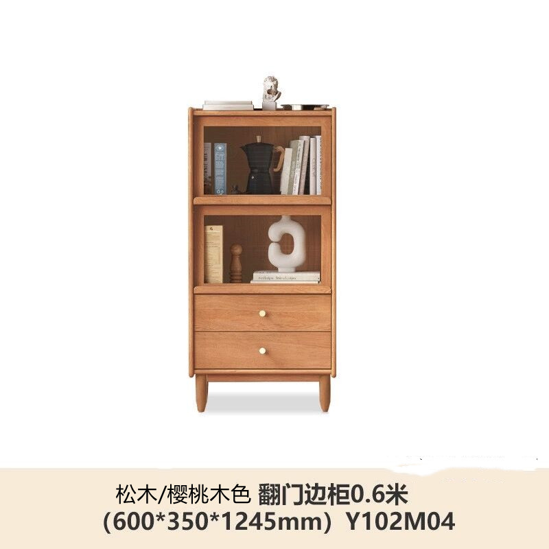 北欧实木客厅小酒柜现代简约厨房立柜家用电视边柜卧室小型收纳柜