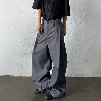 PCGO山本风立体高腰阔腿质感西裤