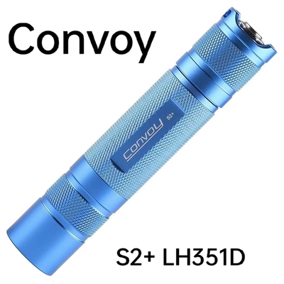 Convoy手电筒S2+蓝色LH351D 高功率LED迷你杆子18650携带徒步探路