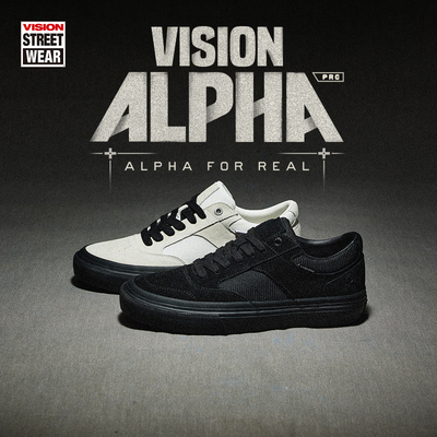 VISION官方 ALPHA Pro系列低帮翻毛皮网面专业滑板鞋男女2色