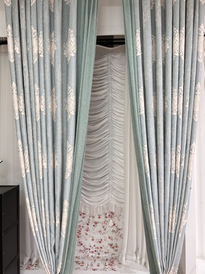 2025年新款北欧简约窗帘成品加厚棉麻卧室全遮光客厅挂钩式遮阳布