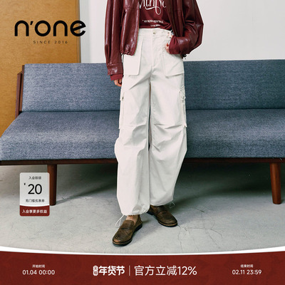 none高腰直筒藏肉显瘦工装休闲裤