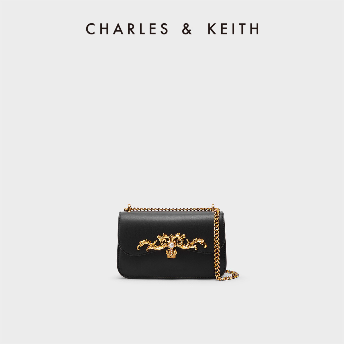 CHARLES&KEITH23秋新款CK2-80271052巴洛克金属链条单肩小方包女_虎窝淘