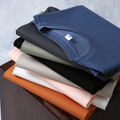 春季新款男士纯色短袖T恤衫