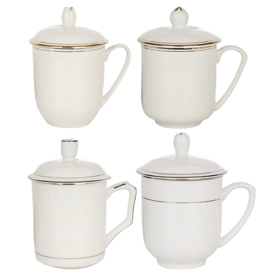 办公杯陶瓷带盖商务金边会议室