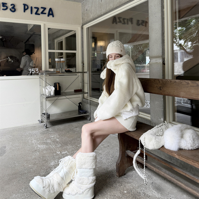 1/15 【a1o经典款】kendall同款 连帽羊羔毛外套