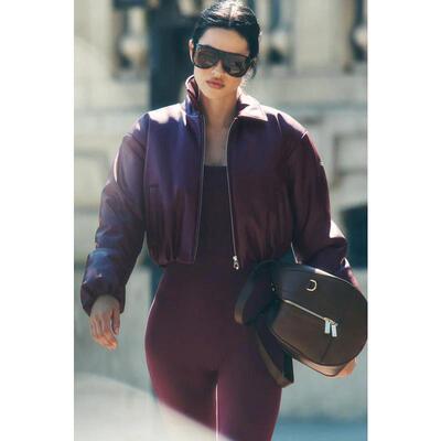 代购ALO YOGA女士夹克防风保暖轻便百搭仿皮材质聚酯纤维