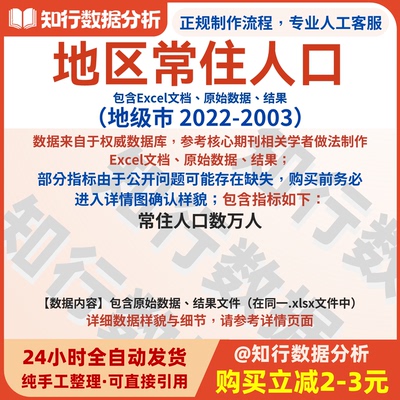 各地级市常住人口2022-2003包含原始数据与结果