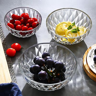 Transparent Glass Bowl for Home Use, Fruit Salad Bowl, Singl