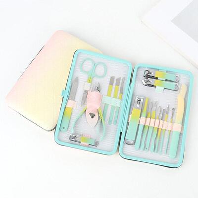 18-Piece Gradient Color Nail Clipper Set, Vibrant Nail Clipp