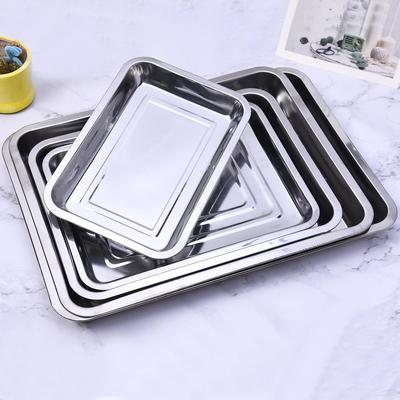 Stainless Steel Rectangular Trays in Various Sizes, Suitable