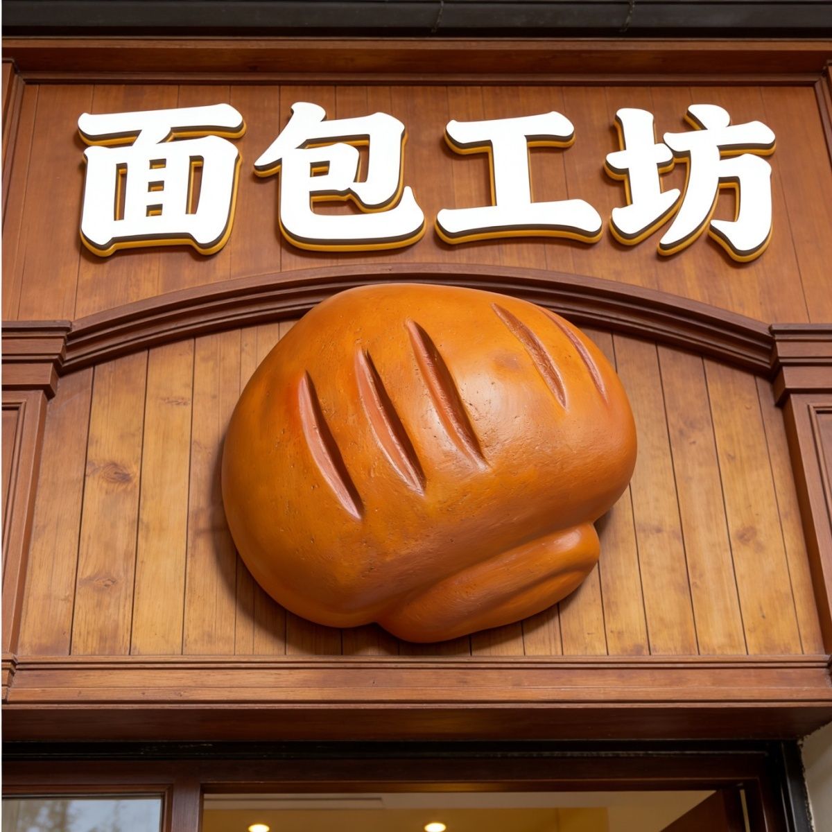 仿真烘烤坊面包模型玻璃钢雕塑发光面包壁挂摆件店面门头招牌装饰