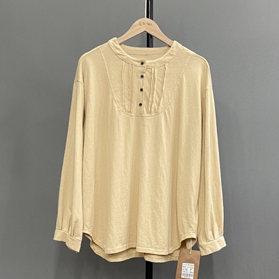 长袖纯棉卫衣花社T恤宽松套头