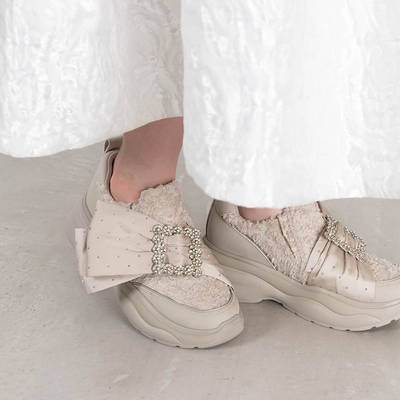 RANDA 25春夏珠宝搭扣丝带厚底休闲运动鞋 DH34096