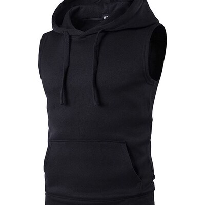 Men Hoody Hoodies Summer Sleeveless Vest Tanktop T Shirt Tee