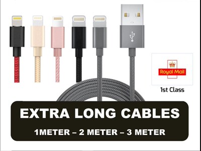 1M 2M 3M  Braided Lightning Charger Cable iphone pro max 11