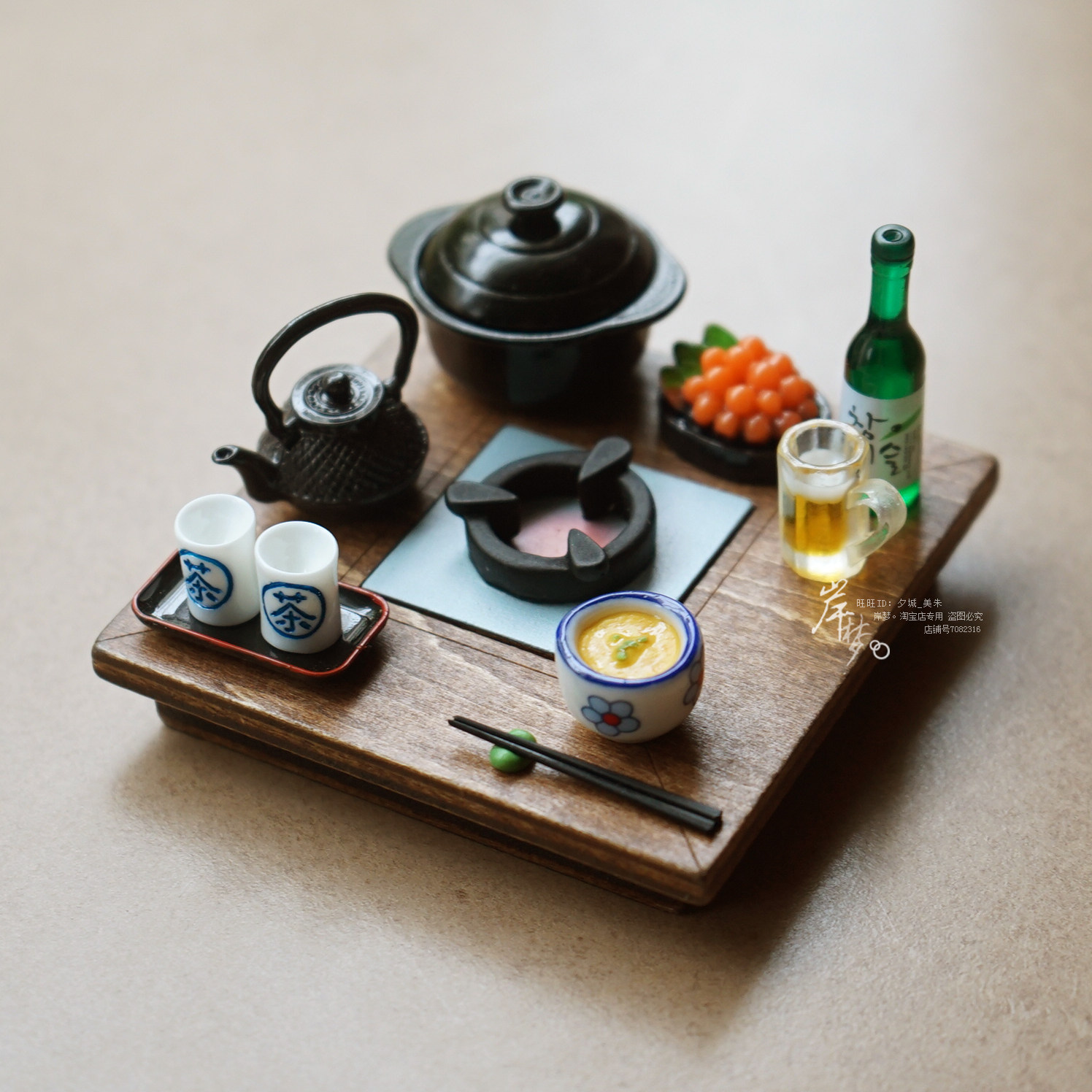 微缩迷你小食玩手办模型 1:12分茶壶锅 娃屋场景摆件潮玩搭配道具