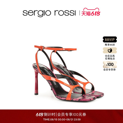 Sergio Rossi/SR女鞋 SR ARACNE系列高跟细跟露趾凉鞋