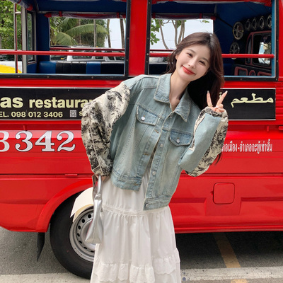 【现货】拼接水墨画牛仔外套 157-8620-P135-K188