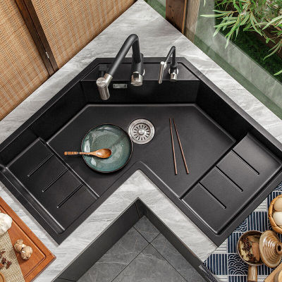 科恩纳（Coenna）科恩纳厨房石英石转角水槽拐角洗菜盆L型异形大