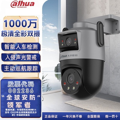 大华1000万双摄无线WiFi摄像头室外防水云台旋转庭院专用球机对讲