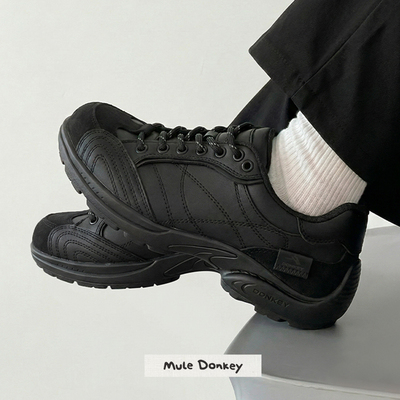 多嘴驴Donkey黑色休闲百搭德训鞋