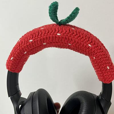 手工DIY编织草莓头梁保护套防破损适用于苹果APM一代二代 索尼BOSE 漫步者 飓风3各种品牌尺寸横梁套可以定制