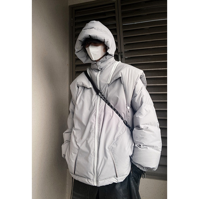 美式宽松保暖白鸭绒羽绒服