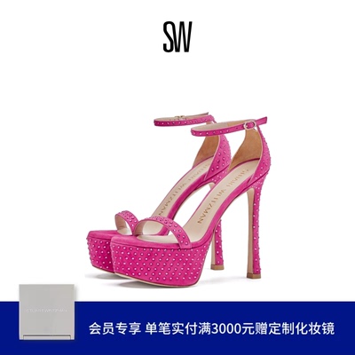 SW NUDISTCURVE HOLLYWOOD SHINE SANDAL 夏季细高跟一字带凉鞋女