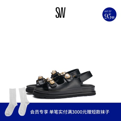 SW早春圆头厚底凉鞋女