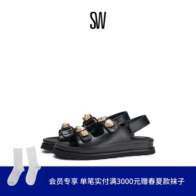SW早春圆头厚底凉鞋女