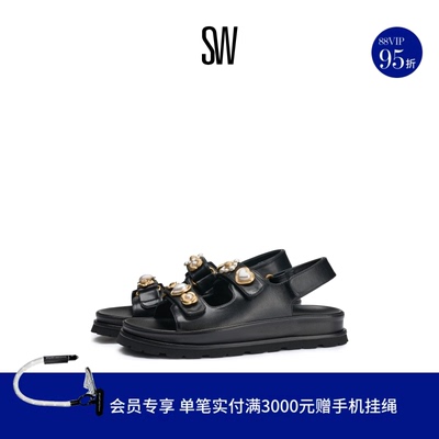 SW早春圆头厚底凉鞋女