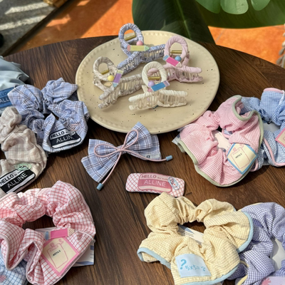 韩新款布标曲别针蝴蝶结甜美发箍