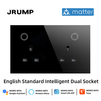 147Matter智能双插座homekit墙壁英规带计电量功能APP远程SAA认证