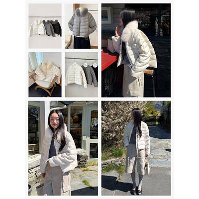 上新 轻薄鹅绒羽绒服女冬新短款可拆卸大毛领宽松外套 51721