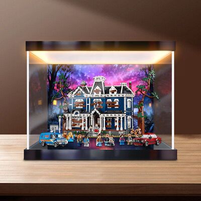 适用11370怪奇物语克里尔之家积木模型亚克力防尘罩灯箱款收纳盒