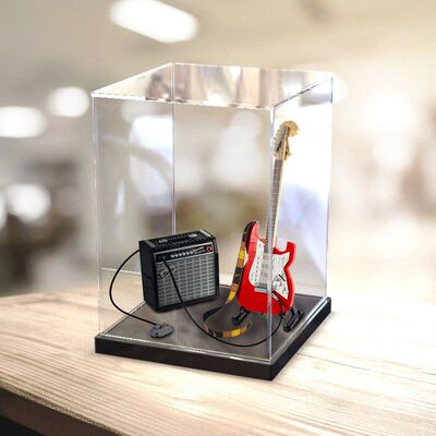 亚克力展示盒乐高21329芬达吉他透明玻璃罩防尘罩模型收纳盒友德
