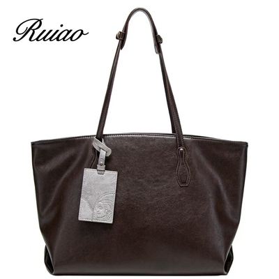 KoniKoni真皮小众大容量托特包女2025新款高级质感通勤单肩包大包