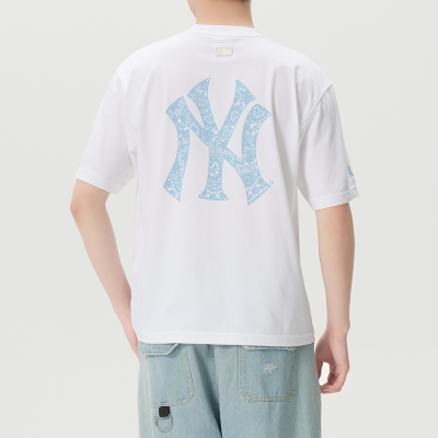 MLB男女夏季凉感时尚休闲宽松大标刺绣标短袖T恤上衣3ATSB7663