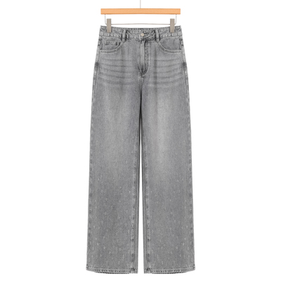 699西湖阁老【莫Y】26春装 猫爪磨边挺括宽脚拖地牛仔裤822