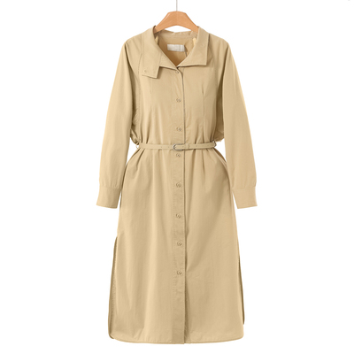 999西湖阁老【栖】春装 蝙蝠袖系腰带开叉风衣外套022